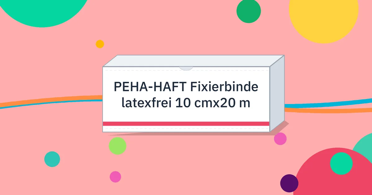 Symbolbild: Packung mit der Aufschrift PEHA-HAFT Fixierbinde latexfrei 10 cmx20 m (PZN 19122214) – Verfügbarkeit und Bezug in Apotheken in Frankfurt am Main