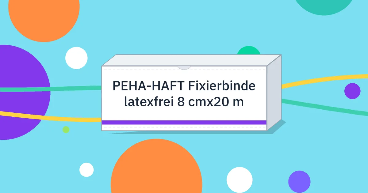 Symbolbild: Packung mit der Aufschrift PEHA-HAFT Fixierbinde latexfrei 8 cmx20 m (PZN 17627157) – Verfügbarkeit und Bezug in Apotheken in Frankfurt am Main