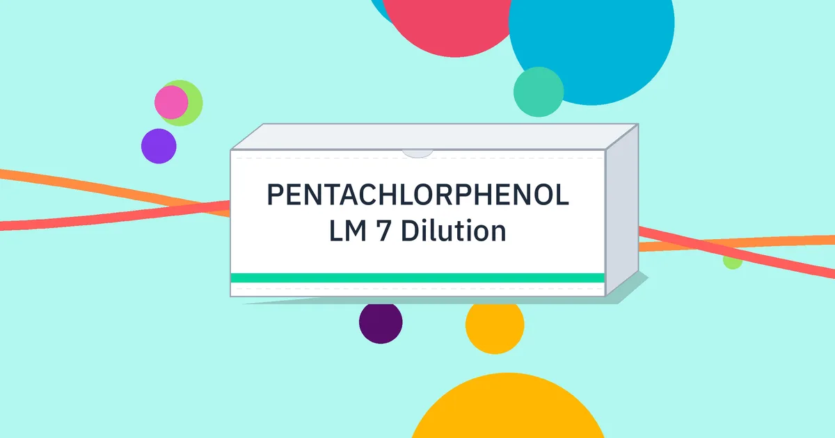 Symbolbild: Packung mit der Aufschrift PENTACHLORPHENOL LM 7 Dilution (PZN 13634108) – Verfügbarkeit und Bezug in Apotheken in Frankfurt am Main