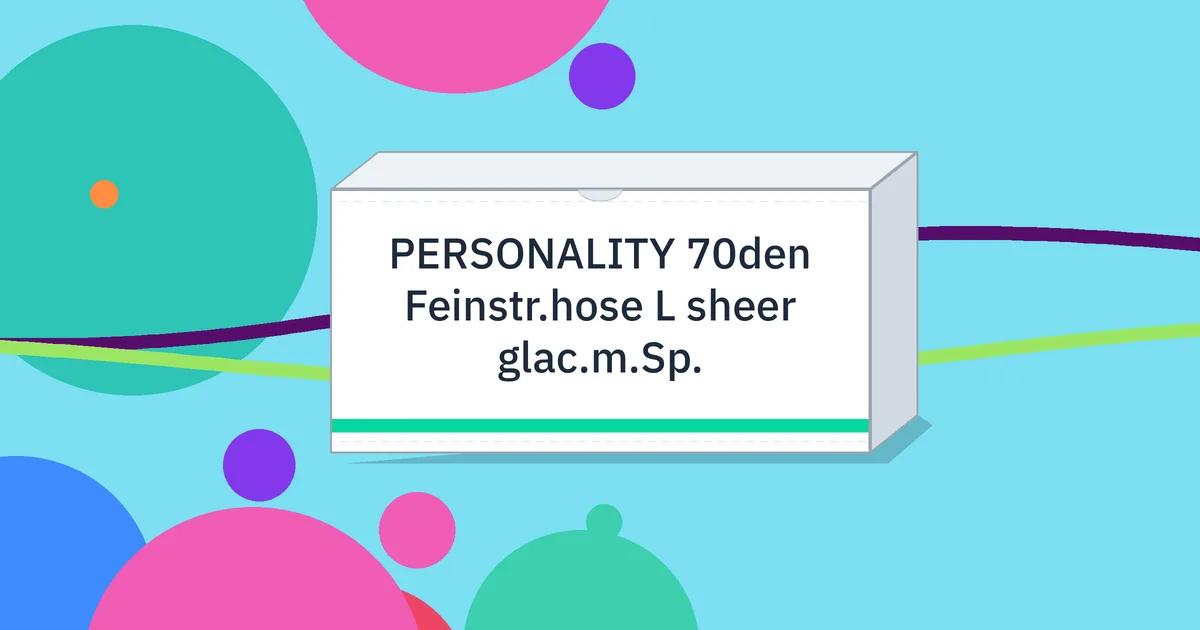 Symbolbild: Packung mit der Aufschrift PERSONALITY 70den Feinstr.hose L sheer glac.m.Sp. (PZN 16189471) – Verfügbarkeit und Bezug in Apotheken in Frankfurt am Main