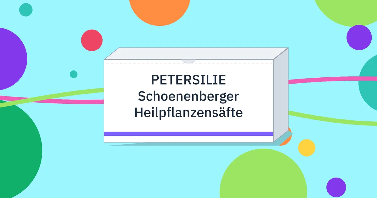 Symbolbild: Packung mit der Aufschrift PETERSILIE Schoenenberger Heilpflanzensäfte (PZN 00700080) – Verfügbarkeit und Bezug in Apotheken in Frankfurt am Main