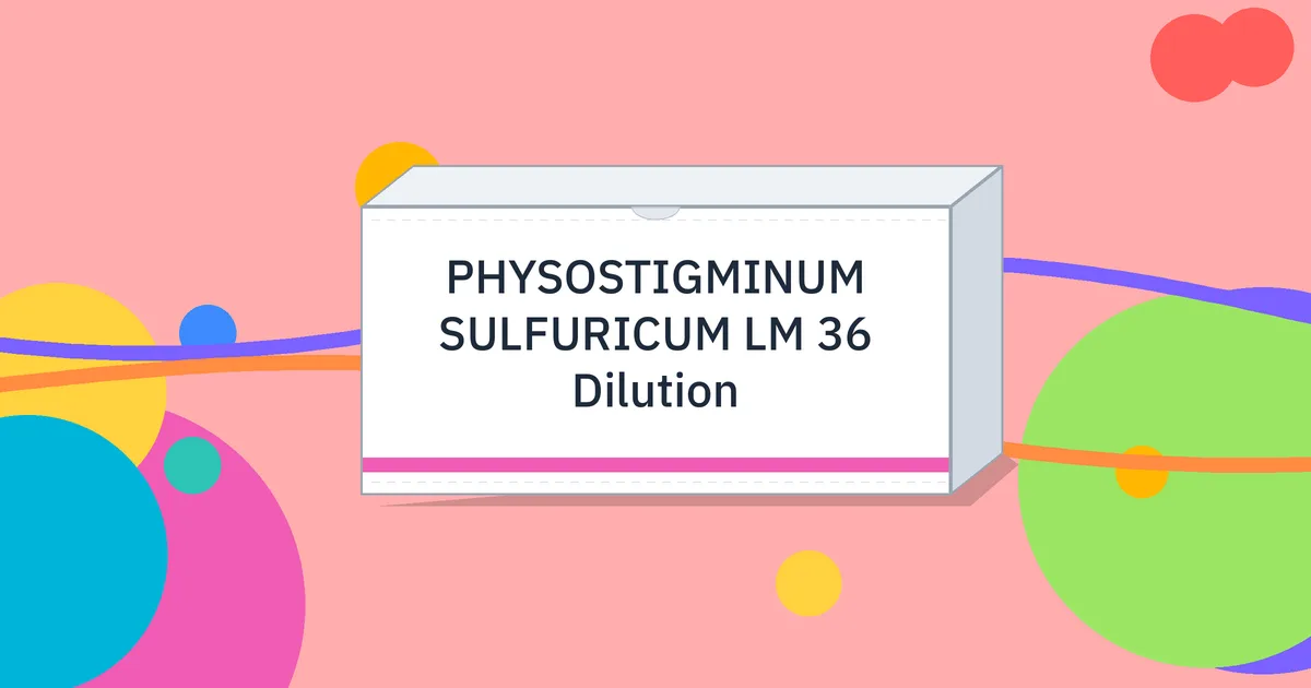 Symbolbild: Packung mit der Aufschrift PHYSOSTIGMINUM SULFURICUM LM 36 Dilution (PZN 13640445) – Verfügbarkeit und Bezug in Apotheken in Frankfurt am Main
