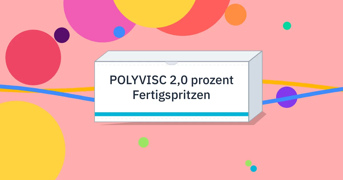 Symbolbild: Packung mit der Aufschrift POLYVISC 2,0 prozent Fertigspritzen (PZN 04811445) – Verfügbarkeit und Bezug in Apotheken in Frankfurt am Main