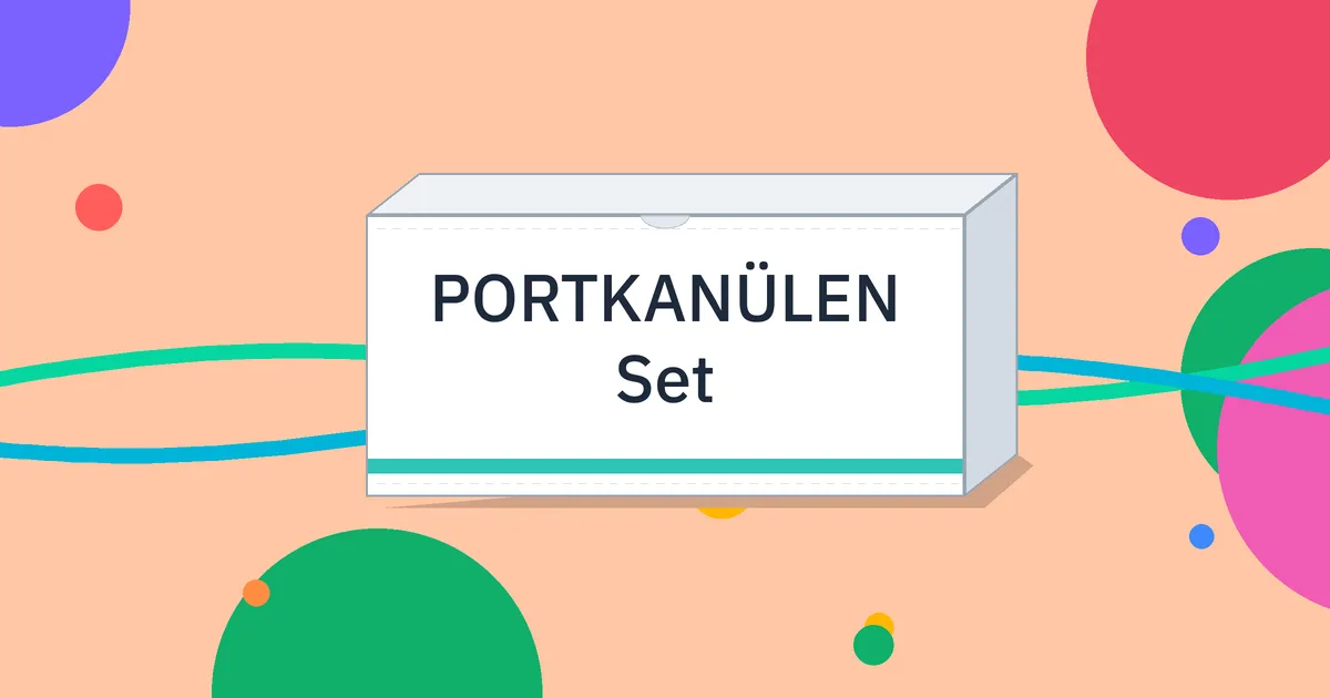Symbolbild: Packung mit der Aufschrift PORTKANÜLEN Set (PZN 08837200) – Verfügbarkeit und Bezug in Apotheken in Frankfurt am Main