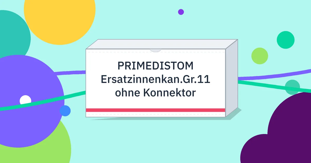 Symbolbild: Packung mit der Aufschrift PRIMEDISTOM Ersatzinnenkan.Gr.11 ohne Konnektor (PZN 10257450) – Verfügbarkeit und Bezug in Apotheken in Frankfurt am Main