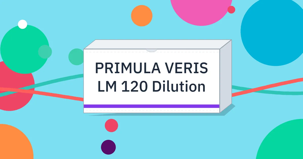 Symbolbild: Packung mit der Aufschrift PRIMULA VERIS LM 120 Dilution (PZN 13667823) – Verfügbarkeit und Bezug in Apotheken in Frankfurt am Main