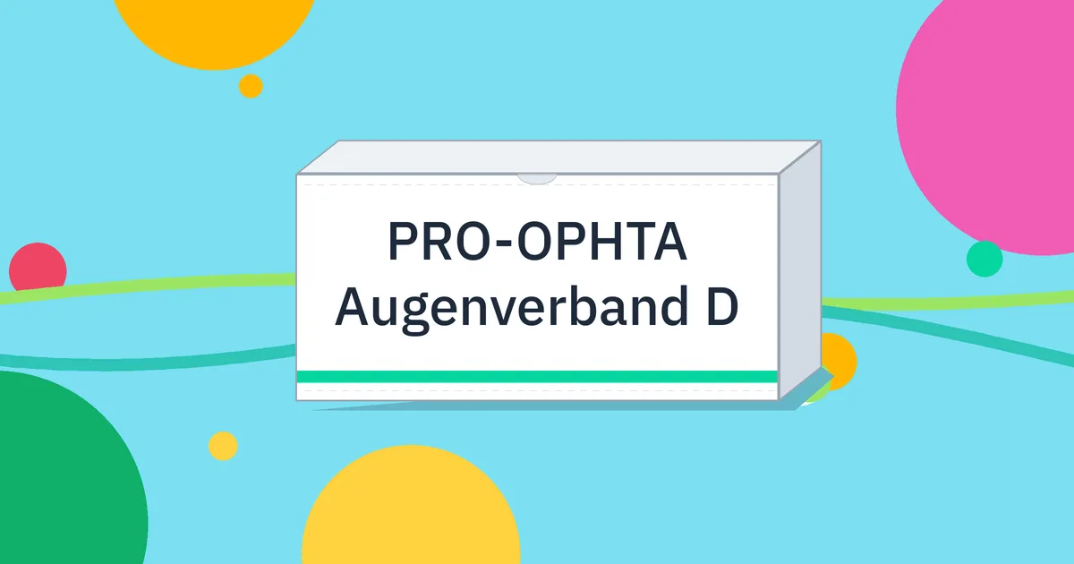Symbolbild: Packung mit der Aufschrift PRO-OPHTA Augenverband D (PZN 07202215) – Verfügbarkeit und Bezug in Apotheken in Frankfurt am Main