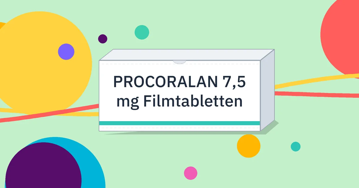 Symbolbild: Packung mit der Aufschrift PROCORALAN 7,5 mg Filmtabletten (PZN 18107230) – Verfügbarkeit und Bezug in Apotheken in Frankfurt am Main