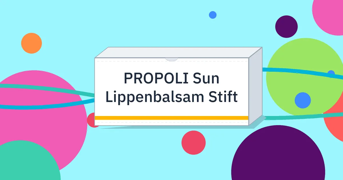 Symbolbild: Packung mit der Aufschrift PROPOLI Sun Lippenbalsam Stift (PZN 03266359) – Verfügbarkeit und Bezug in Apotheken in Frankfurt am Main