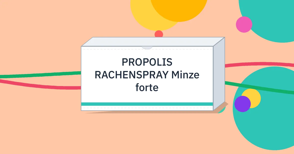 Symbolbild: Packung mit der Aufschrift PROPOLIS RACHENSPRAY Minze forte (PZN 20843522) – Verfügbarkeit und Bezug in Apotheken in Frankfurt am Main