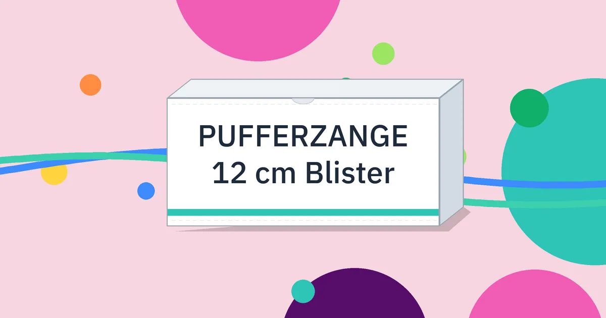 Symbolbild: Packung mit der Aufschrift PUFFERZANGE 12 cm Blister (PZN 01575180) – Verfügbarkeit und Bezug in Apotheken in Frankfurt am Main