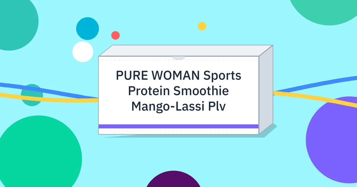 Symbolbild: Packung mit der Aufschrift PURE WOMAN Sports Protein Smoothie Mango-Lassi Plv (PZN 12668447) – Verfügbarkeit und Bezug in Apotheken in Frankfurt am Main