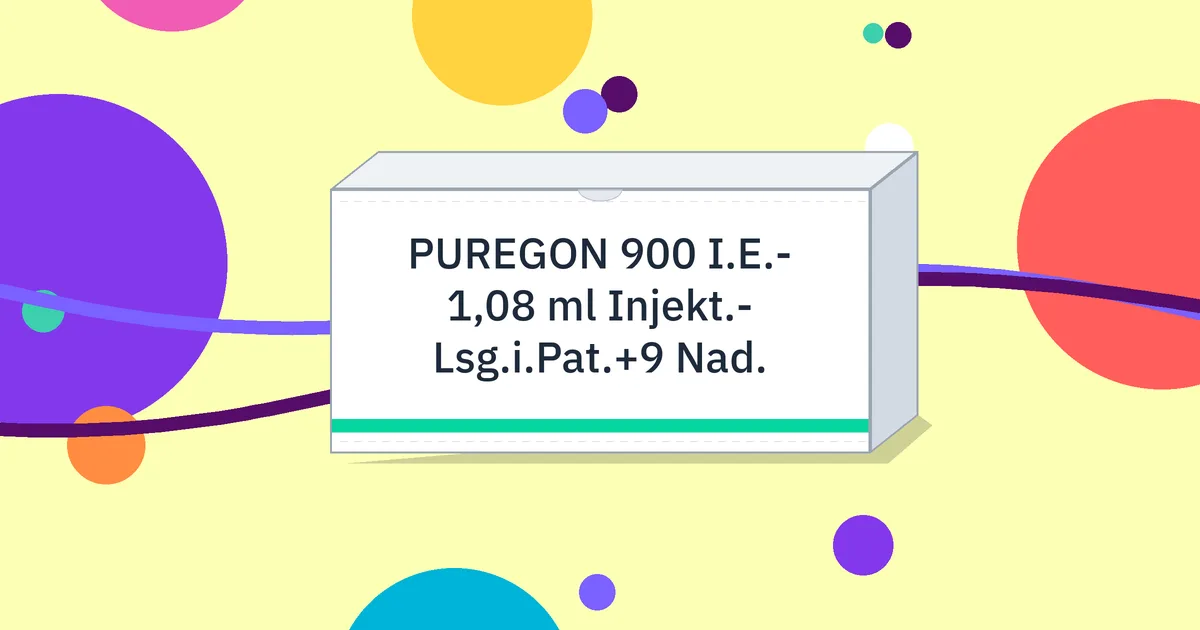Symbolbild: Packung mit der Aufschrift PUREGON 900 I.E.-1,08 ml Injekt.-Lsg.i.Pat.+9 Nad. (PZN 18713278) – Verfügbarkeit und Bezug in Apotheken in Frankfurt am Main