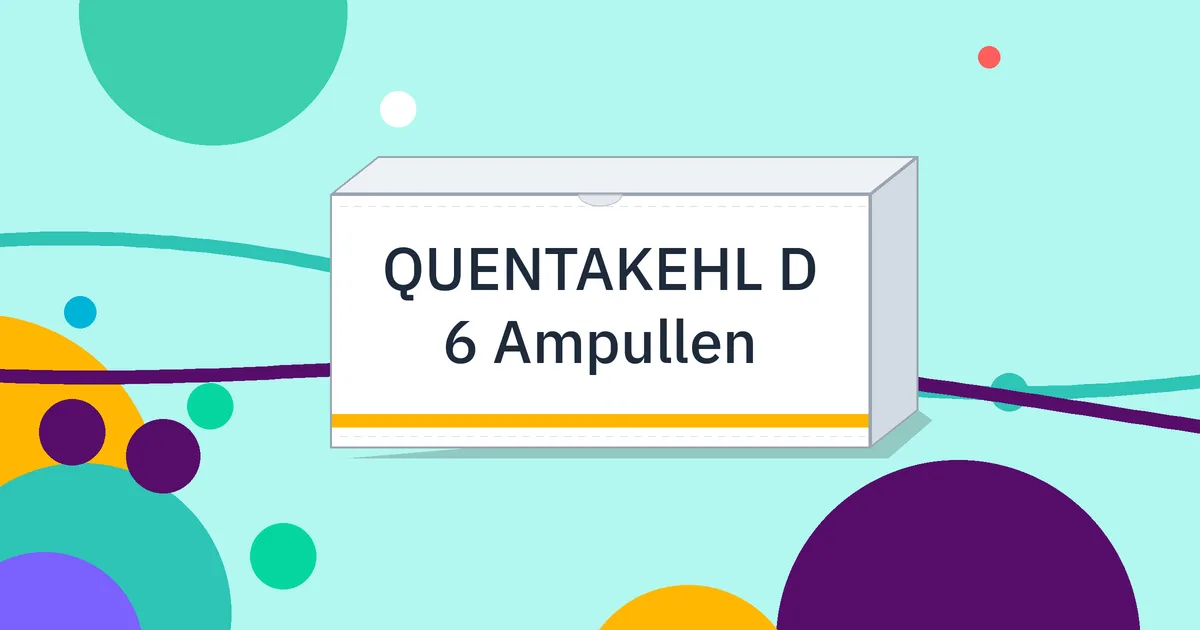 Symbolbild: Packung mit der Aufschrift QUENTAKEHL D 6 Ampullen (PZN 00040821) – Verfügbarkeit und Bezug in Apotheken in Frankfurt am Main