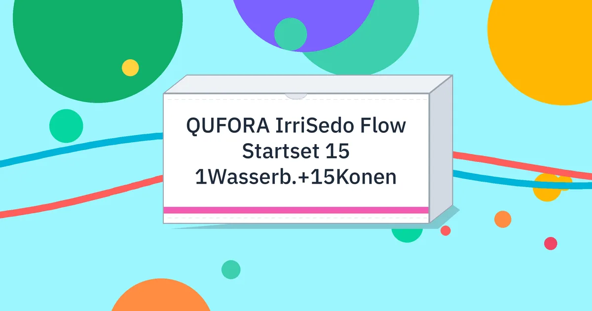 Symbolbild: Packung mit der Aufschrift QUFORA IrriSedo Flow Startset 15 1Wasserb.+15Konen (PZN 18080399) – Verfügbarkeit und Bezug in Apotheken in Frankfurt am Main