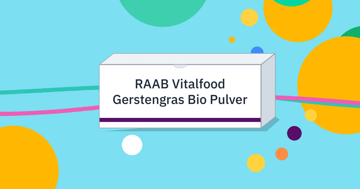 Symbolbild: Packung mit der Aufschrift RAAB Vitalfood Gerstengras Bio Pulver (PZN 19305038) – Verfügbarkeit und Bezug in Apotheken in Frankfurt am Main