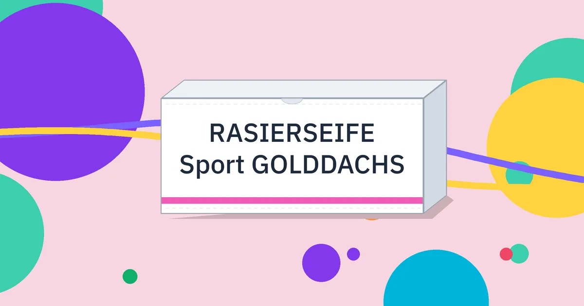 Symbolbild: Packung mit der Aufschrift RASIERSEIFE Sport GOLDDACHS (PZN 10192354) – Verfügbarkeit und Bezug in Apotheken in Frankfurt am Main