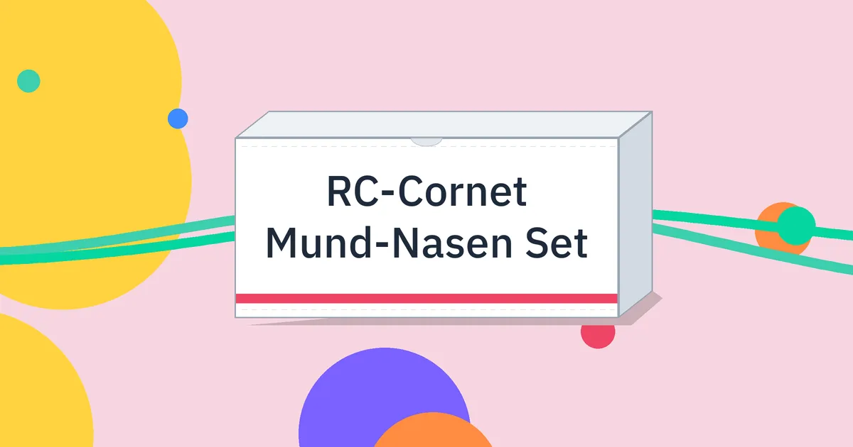 Symbolbild: Packung mit der Aufschrift RC-Cornet Mund-Nasen Set (PZN 17170893) – Verfügbarkeit und Bezug in Apotheken in Frankfurt am Main