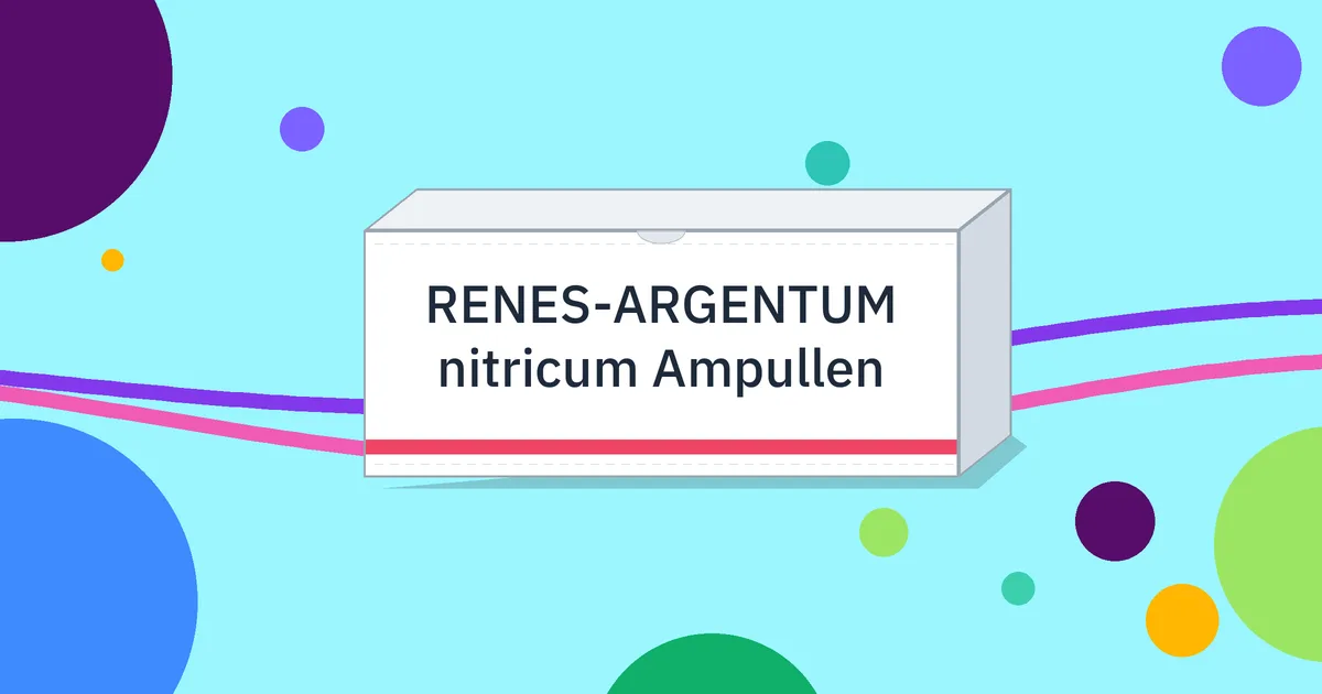 Symbolbild: Packung mit der Aufschrift RENES-ARGENTUM nitricum Ampullen (PZN 02086595) – Verfügbarkeit und Bezug in Apotheken in Frankfurt am Main