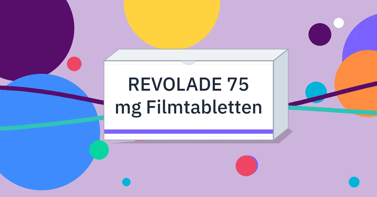 Symbolbild: Packung mit der Aufschrift REVOLADE 75 mg Filmtabletten (PZN 10050335) – Verfügbarkeit und Bezug in Apotheken in Frankfurt am Main