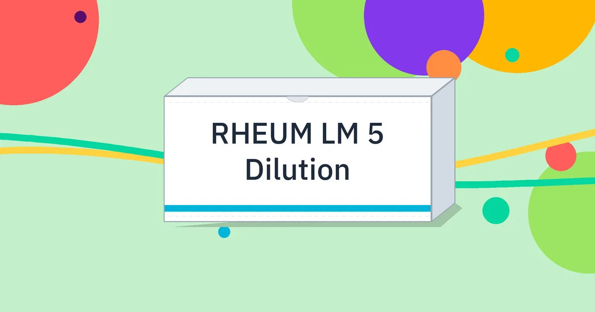 Symbolbild: Packung mit der Aufschrift RHEUM LM 5 Dilution (PZN 13049373) – Verfügbarkeit und Bezug in Apotheken in Frankfurt am Main