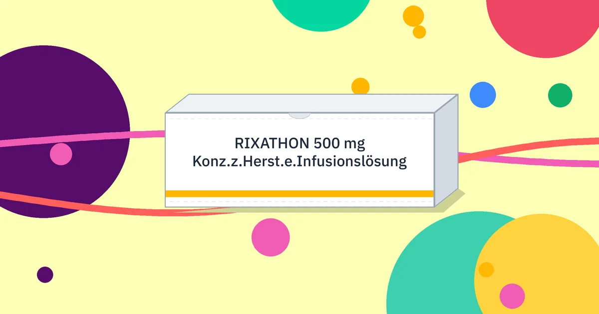 Symbolbild: Packung mit der Aufschrift RIXATHON 500 mg Konz.z.Herst.e.Infusionslösung (PZN 11874570) – Verfügbarkeit und Bezug in Apotheken in Frankfurt am Main