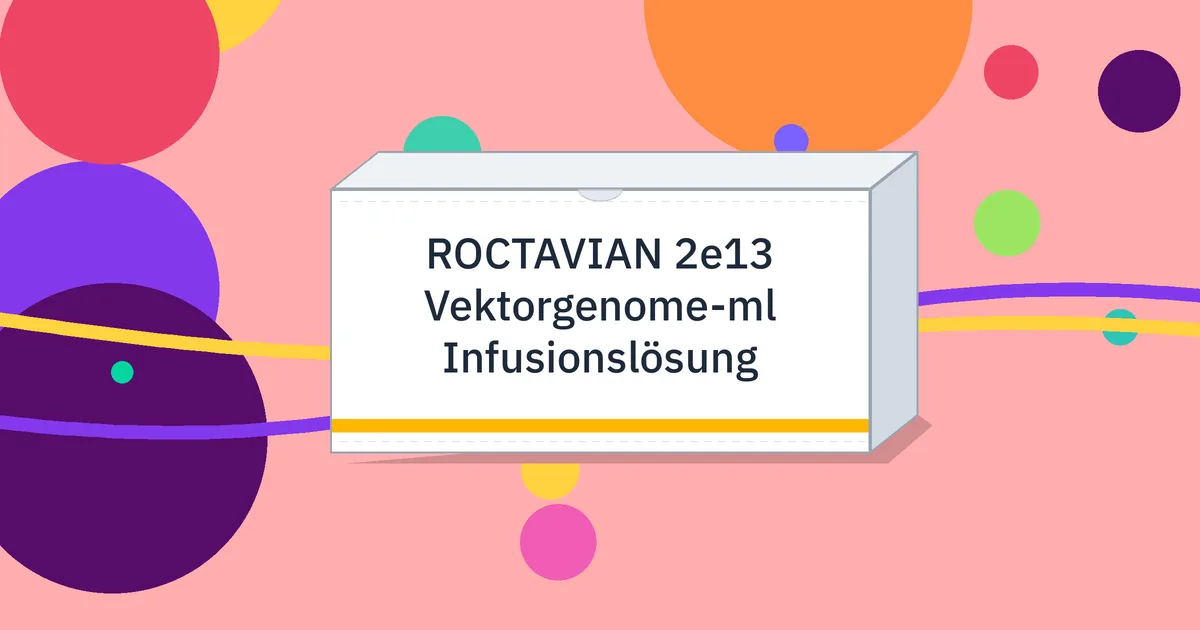 Symbolbild: Packung mit der Aufschrift ROCTAVIAN 2e13 Vektorgenome-ml Infusionslösung (PZN 16142653) – Verfügbarkeit und Bezug in Apotheken in Frankfurt am Main