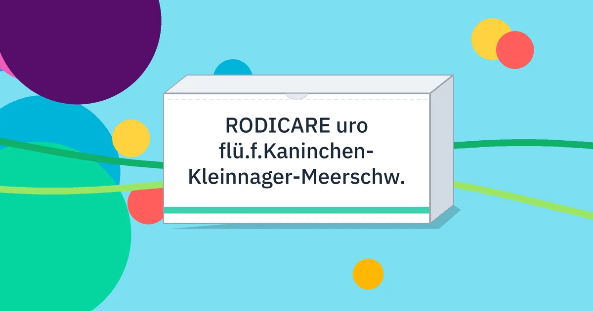 Symbolbild: Packung mit der Aufschrift RODICARE uro flü.f.Kaninchen-Kleinnager-Meerschw. (PZN 13360697) – Verfügbarkeit und Bezug in Apotheken in Frankfurt am Main