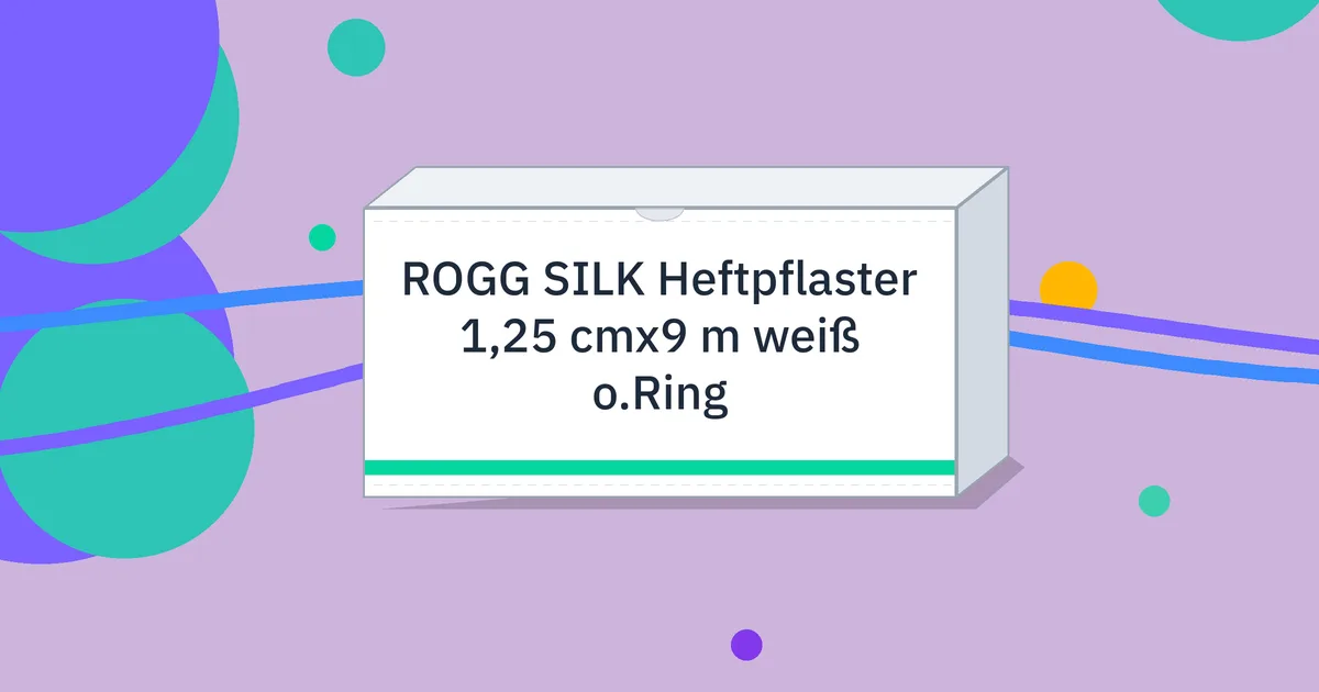 Symbolbild: Packung mit der Aufschrift ROGG SILK Heftpflaster 1,25 cmx9 m weiß o.Ring (PZN 16531219) – Verfügbarkeit und Bezug in Apotheken in Frankfurt am Main
