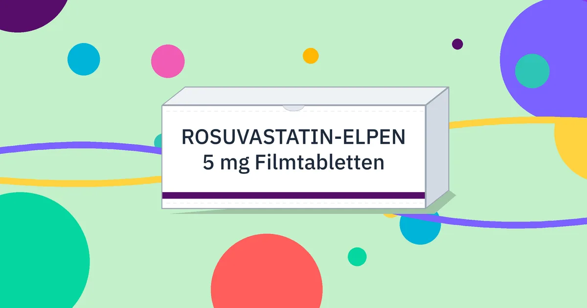 Symbolbild: Packung mit der Aufschrift ROSUVASTATIN-ELPEN 5 mg Filmtabletten (PZN 14166721) – Verfügbarkeit und Bezug in Apotheken in Frankfurt am Main