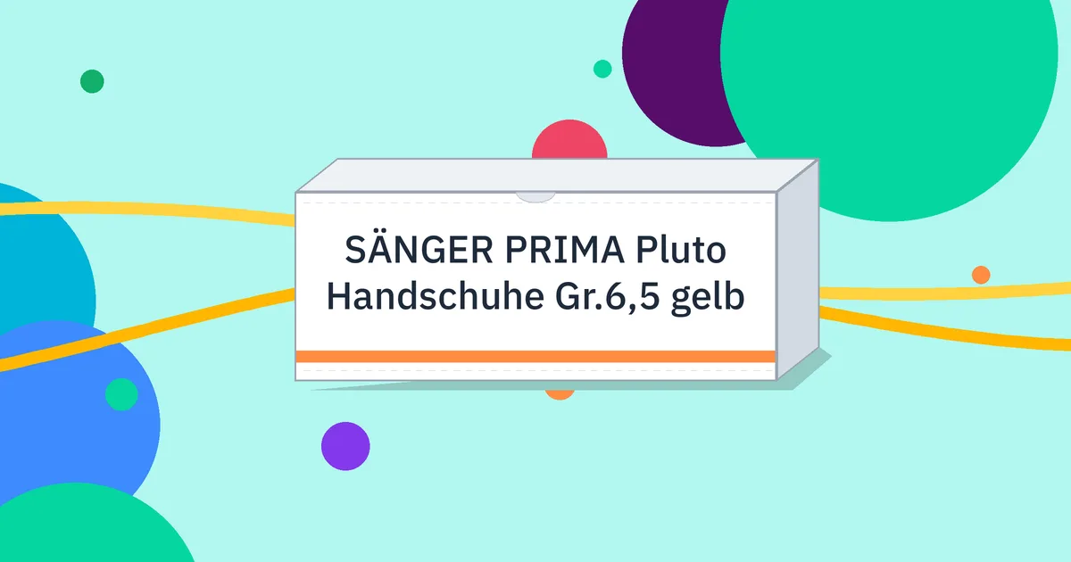Symbolbild: Packung mit der Aufschrift SÄNGER PRIMA Pluto Handschuhe Gr.6,5 gelb (PZN 00773587) – Verfügbarkeit und Bezug in Apotheken in Frankfurt am Main