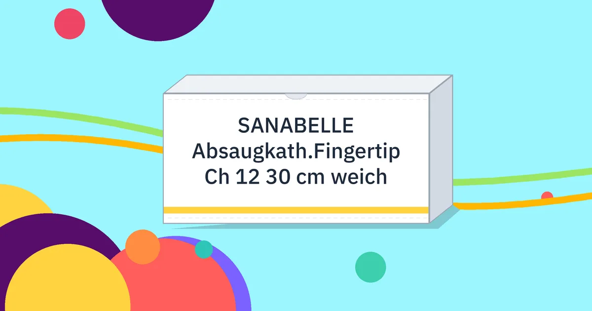 Symbolbild: Packung mit der Aufschrift SANABELLE Absaugkath.Fingertip Ch 12 30 cm weich (PZN 01454329) – Verfügbarkeit und Bezug in Apotheken in Frankfurt am Main