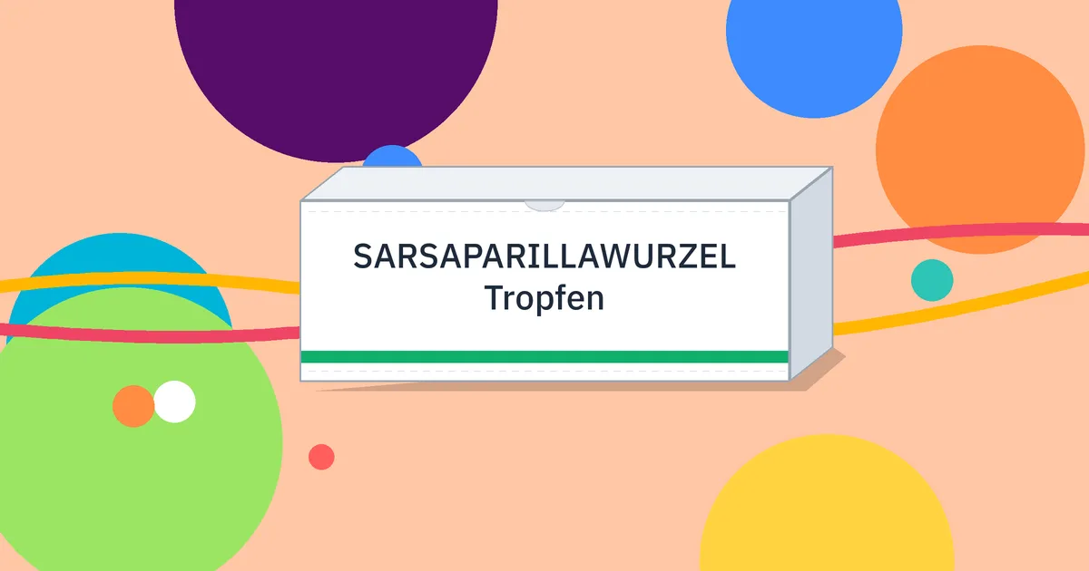 Symbolbild: Packung mit der Aufschrift SARSAPARILLAWURZEL Tropfen (PZN 11867311) – Verfügbarkeit und Bezug in Apotheken in Frankfurt am Main