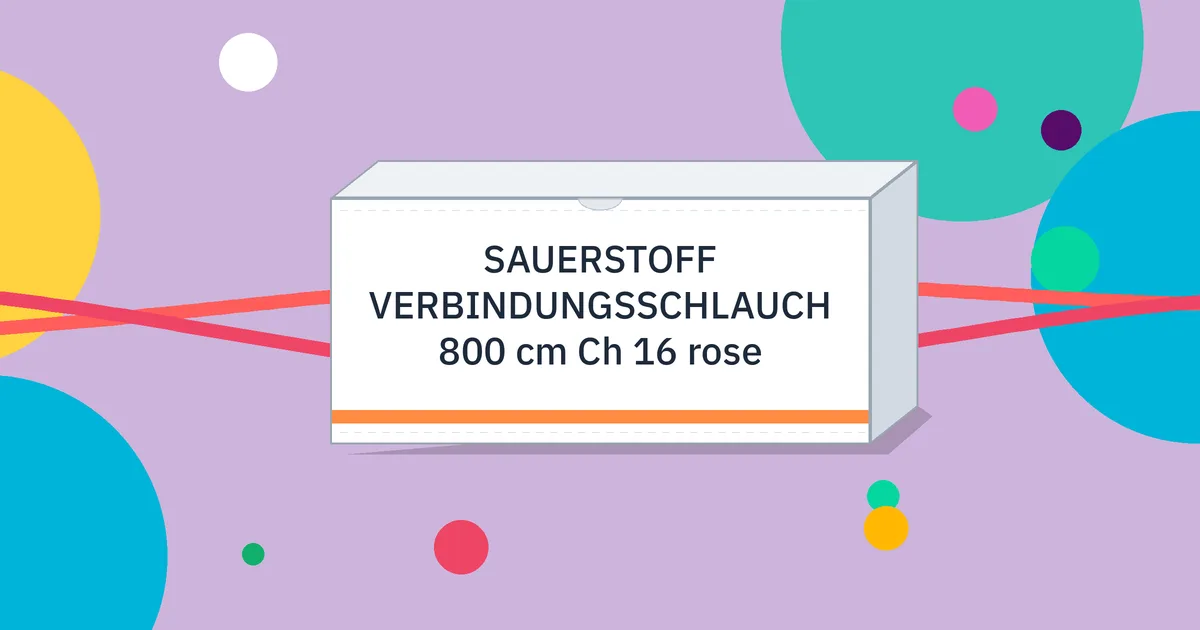 Symbolbild: Packung mit der Aufschrift SAUERSTOFF VERBINDUNGSSCHLAUCH 800 cm Ch 16 rose (PZN 17488678) – Verfügbarkeit und Bezug in Apotheken in Frankfurt am Main