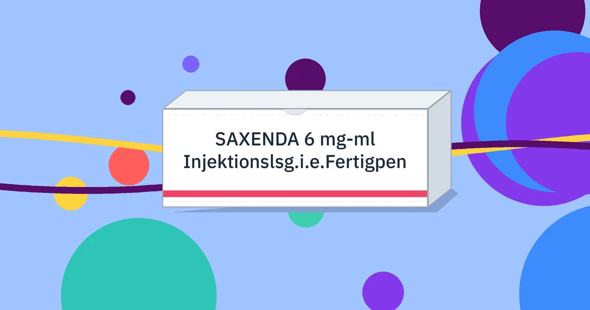 Symbolbild: Packung mit der Aufschrift SAXENDA 6 mg-ml Injektionslsg.i.e.Fertigpen (PZN 19635221) – Verfügbarkeit und Bezug in Apotheken in Frankfurt am Main