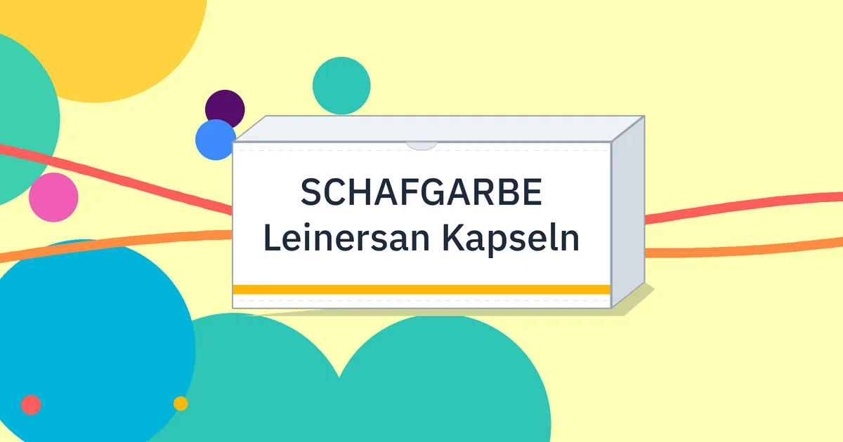 Symbolbild: Packung mit der Aufschrift SCHAFGARBE Leinersan Kapseln (PZN 20033160) – Verfügbarkeit und Bezug in Apotheken in Frankfurt am Main