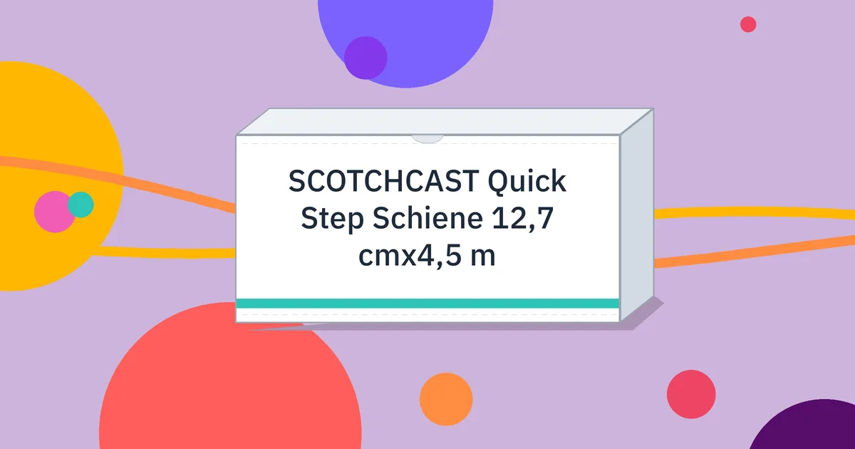 Symbolbild: Packung mit der Aufschrift SCOTCHCAST Quick Step Schiene 12,7 cmx4,5 m (PZN 11194349) – Verfügbarkeit und Bezug in Apotheken in Frankfurt am Main