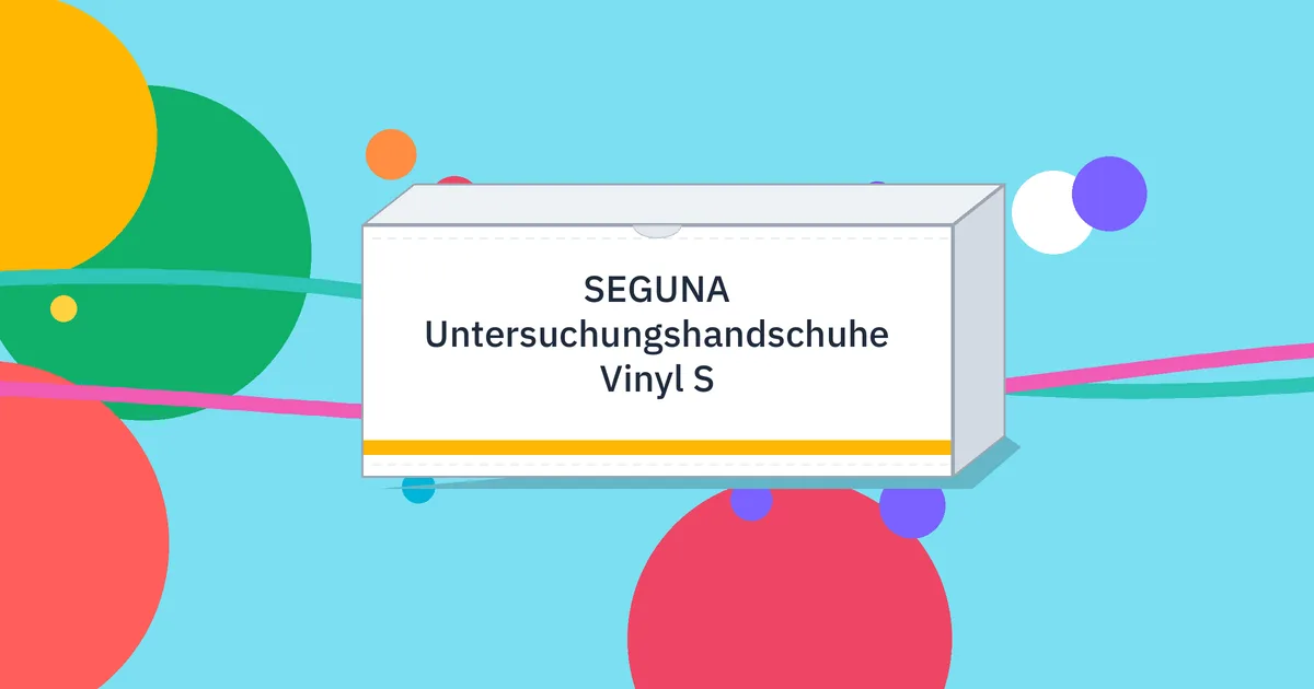 Symbolbild: Packung mit der Aufschrift SEGUNA Untersuchungshandschuhe Vinyl S (PZN 11302862) – Verfügbarkeit und Bezug in Apotheken in Frankfurt am Main