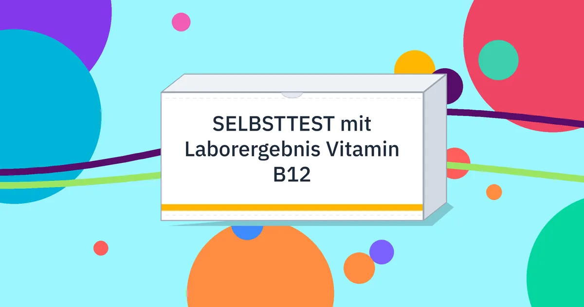 Symbolbild: Packung mit der Aufschrift SELBSTTEST mit Laborergebnis Vitamin B12 (PZN 19547617) – Verfügbarkeit und Bezug in Apotheken in Frankfurt am Main