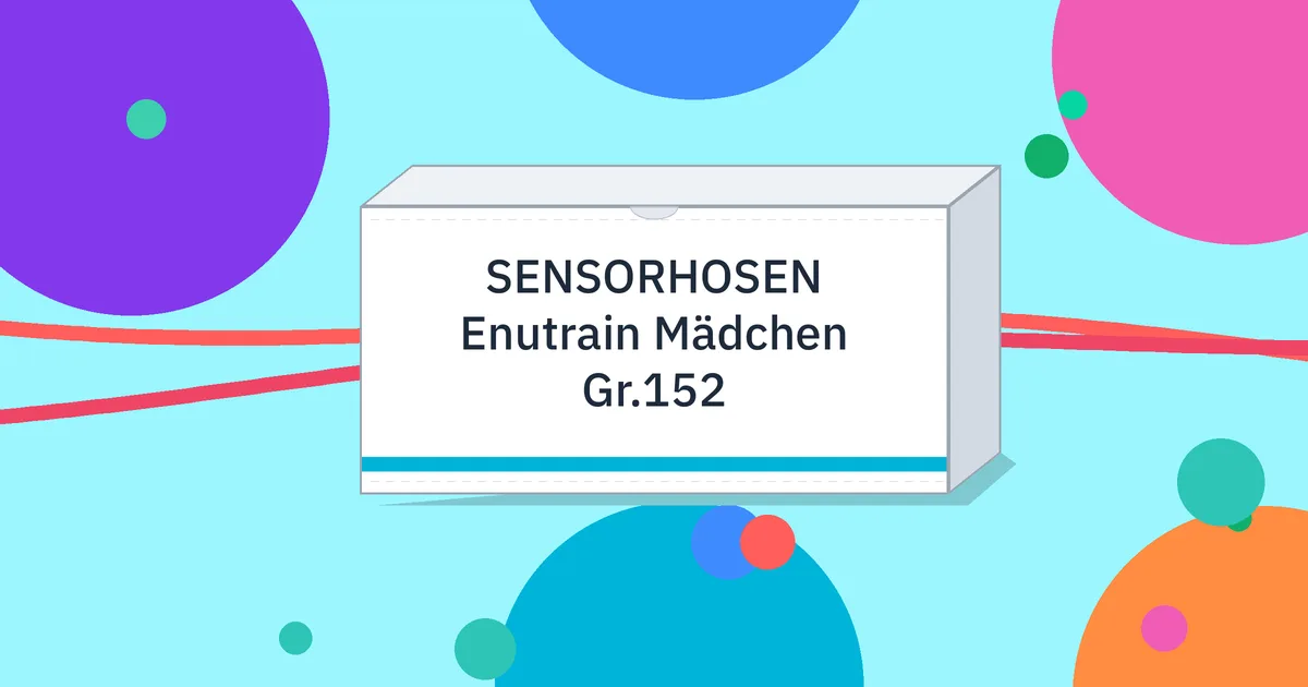 Symbolbild: Packung mit der Aufschrift SENSORHOSEN Enutrain Mädchen Gr.152 (PZN 04477354) – Verfügbarkeit und Bezug in Apotheken in Frankfurt am Main