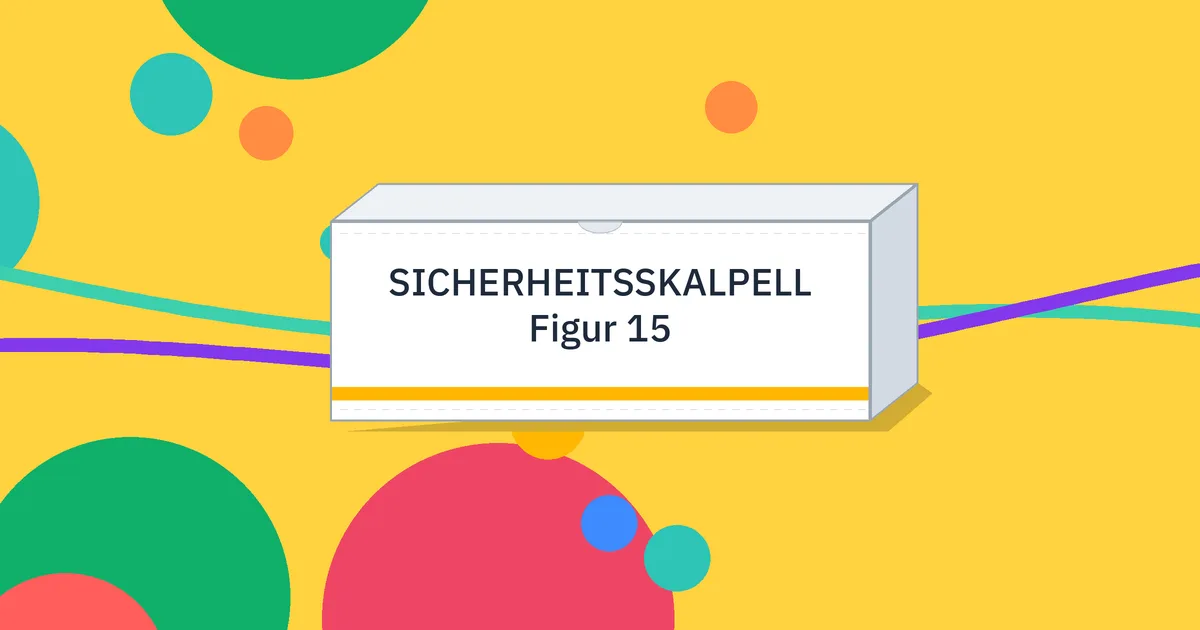 Symbolbild: Packung mit der Aufschrift SICHERHEITSSKALPELL Figur 15 (PZN 09688535) – Verfügbarkeit und Bezug in Apotheken in Frankfurt am Main