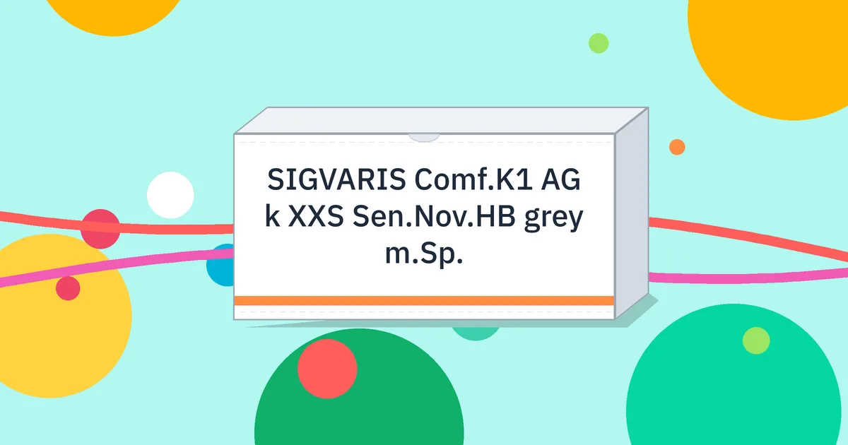 Symbolbild: Packung mit der Aufschrift SIGVARIS Comf.K1 AG k XXS Sen.Nov.HB grey m.Sp. (PZN 17100740) – Verfügbarkeit und Bezug in Apotheken in Frankfurt am Main