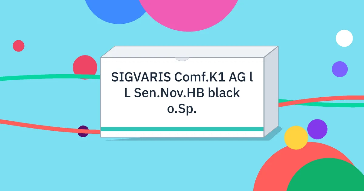 Symbolbild: Packung mit der Aufschrift SIGVARIS Comf.K1 AG l L Sen.Nov.HB black o.Sp. (PZN 17104034) – Verfügbarkeit und Bezug in Apotheken in Frankfurt am Main