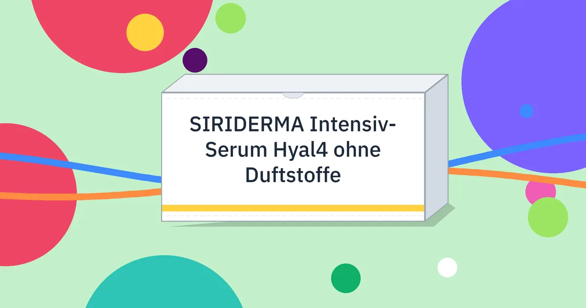 Symbolbild: Packung mit der Aufschrift SIRIDERMA Intensiv-Serum Hyal4 ohne Duftstoffe (PZN 17561323) – Verfügbarkeit und Bezug in Apotheken in Frankfurt am Main