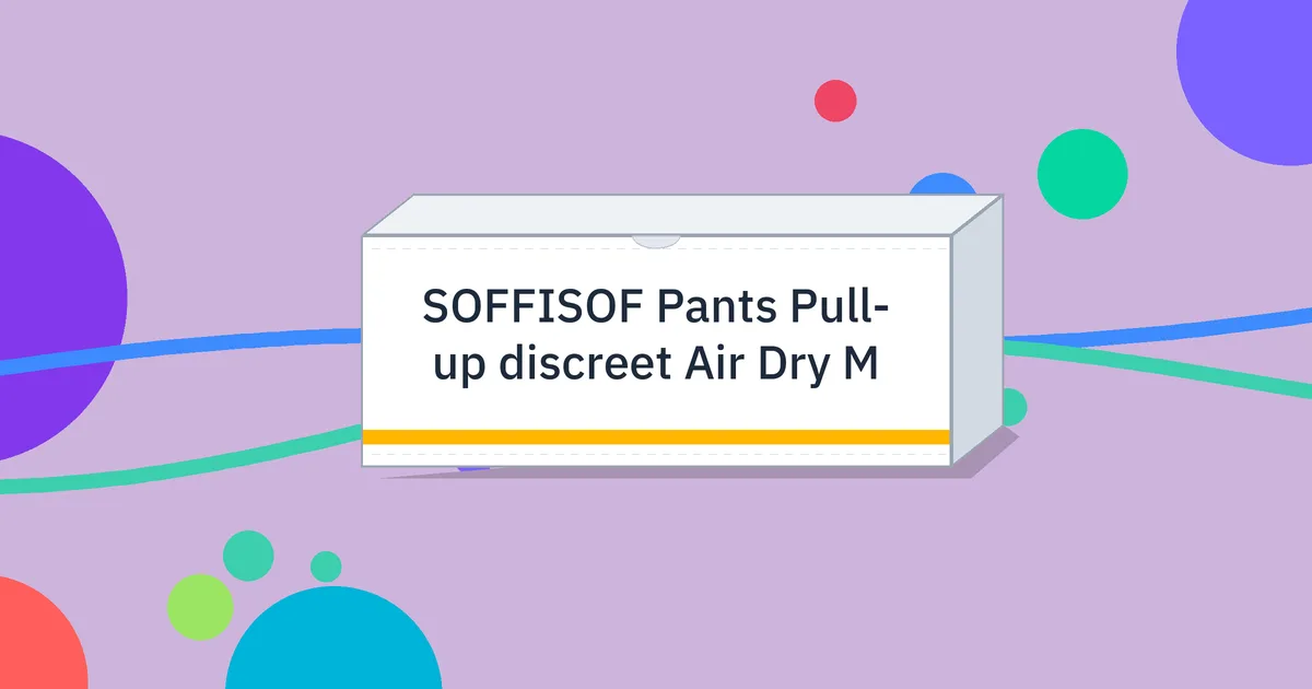 Symbolbild: Packung mit der Aufschrift SOFFISOF Pants Pull-up discreet Air Dry M (PZN 18457645) – Verfügbarkeit und Bezug in Apotheken in Frankfurt am Main
