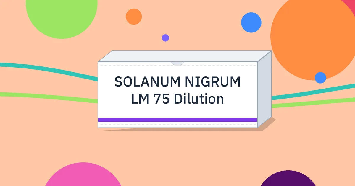 Symbolbild: Packung mit der Aufschrift SOLANUM NIGRUM LM 75 Dilution (PZN 13193124) – Verfügbarkeit und Bezug in Apotheken in Frankfurt am Main