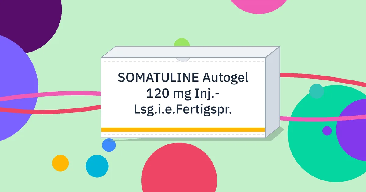 Symbolbild: Packung mit der Aufschrift SOMATULINE Autogel 120 mg Inj.-Lsg.i.e.Fertigspr. (PZN 09770283) – Verfügbarkeit und Bezug in Apotheken in Frankfurt am Main
