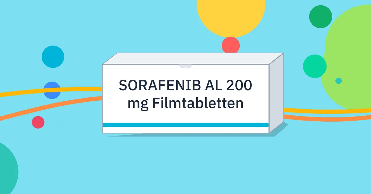 Symbolbild: Packung mit der Aufschrift SORAFENIB AL 200 mg Filmtabletten (PZN 16866055) – Verfügbarkeit und Bezug in Apotheken in Frankfurt am Main