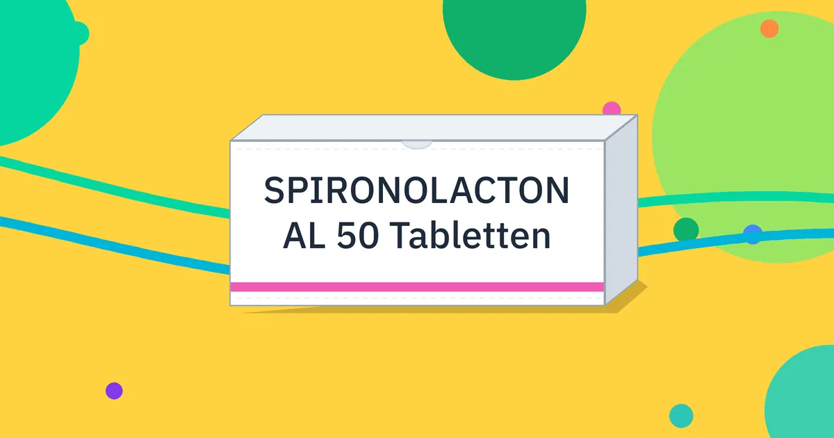 Symbolbild: Packung mit der Aufschrift SPIRONOLACTON AL 50 Tabletten (PZN 00958447) – Verfügbarkeit und Bezug in Apotheken in Frankfurt am Main