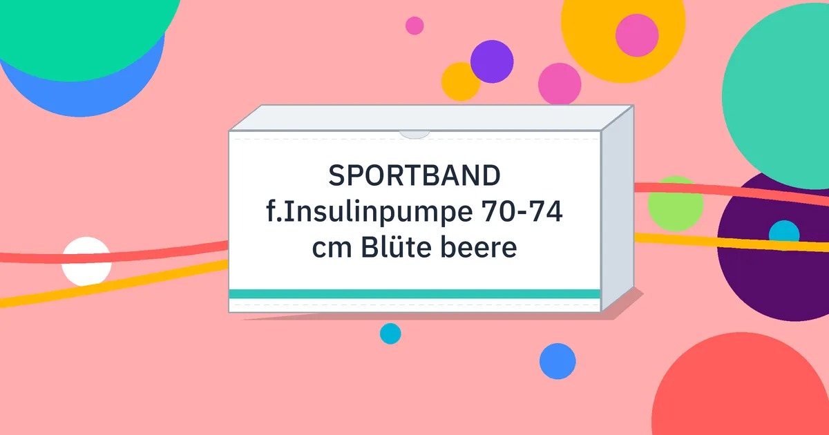Symbolbild: Packung mit der Aufschrift SPORTBAND f.Insulinpumpe 70-74 cm Blüte beere (PZN 13916864) – Verfügbarkeit und Bezug in Apotheken in Frankfurt am Main